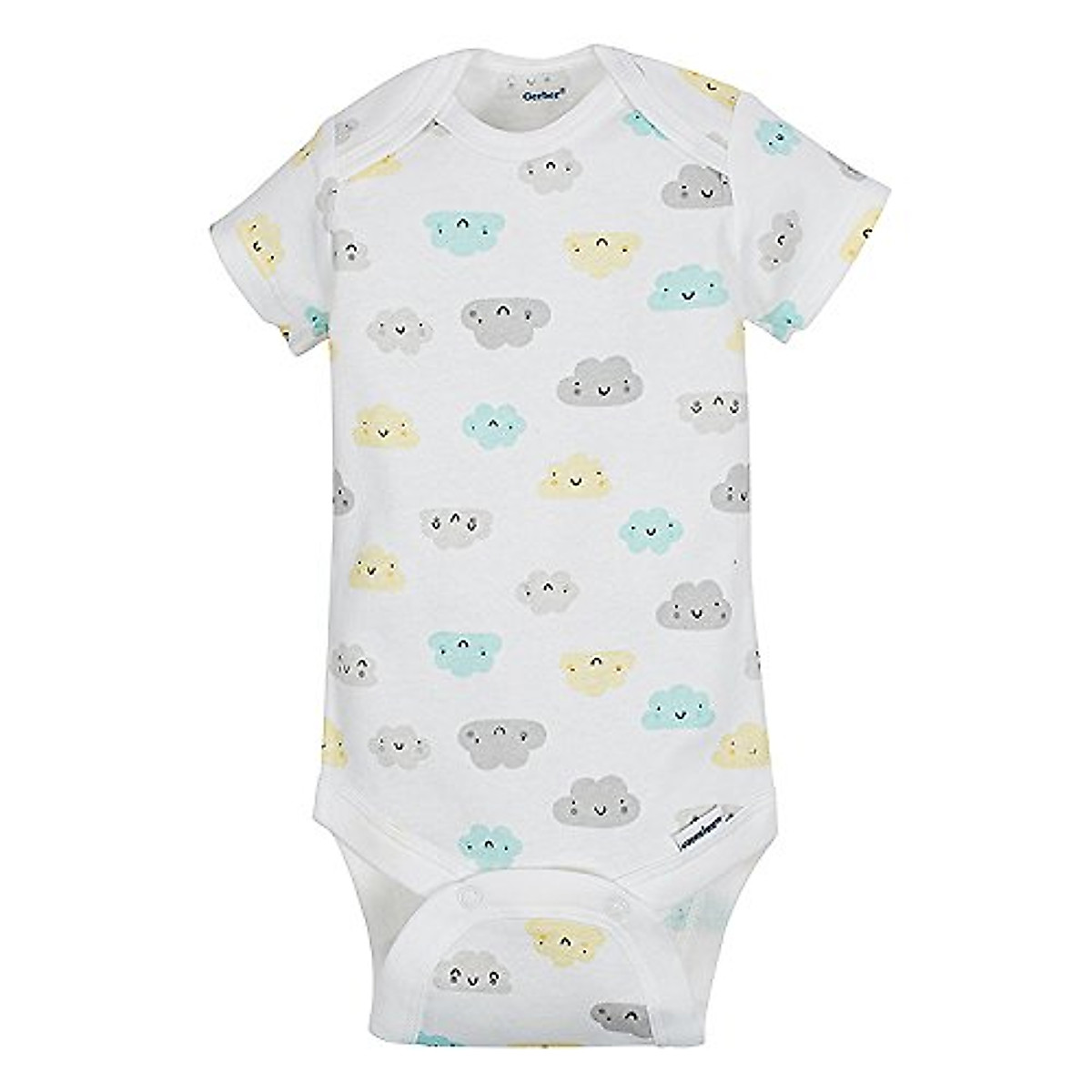 Gerber Unisex Baby 5-Pack Short Sleeve Variety Onesies Bodysuits Clouds 6-9 Months