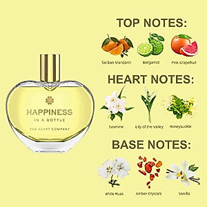 THE HEART COMPANY | Happiness in a bottle | Citrus Perfume for women | Vegan Women's Eau de Parfum | Clean Bergamot Fragrance with Essential Oils 75ml - 2.5 fl oz.