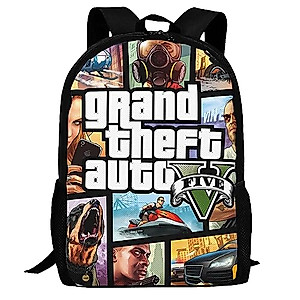 3D Printed Grand Game Theft Adventure Auto V Backpack Fashion Lightweight Laptop Backpacks Casual Daypack Travel Casuall Bag For Women Men