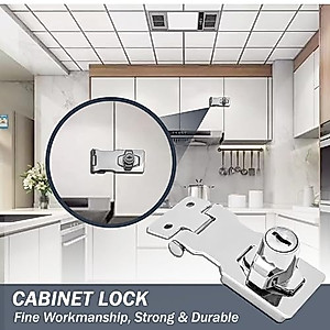 Kyuionty 2Pcs Keyed Hasp Locks 2.5 Inch Twist Knob Keyed Locking Hasp, Metal Safety Hasp Latches Keyed Different for Small Doors, Cabinets (Sliver)