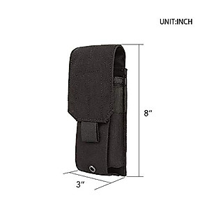 EXCELLENT ELITE SPANKER Tactical Molle Single/Double/Triple Mag Pouch for M4 M14 M16 AR15 AR10 G36 Magazine Holds 2 Mags(Black)