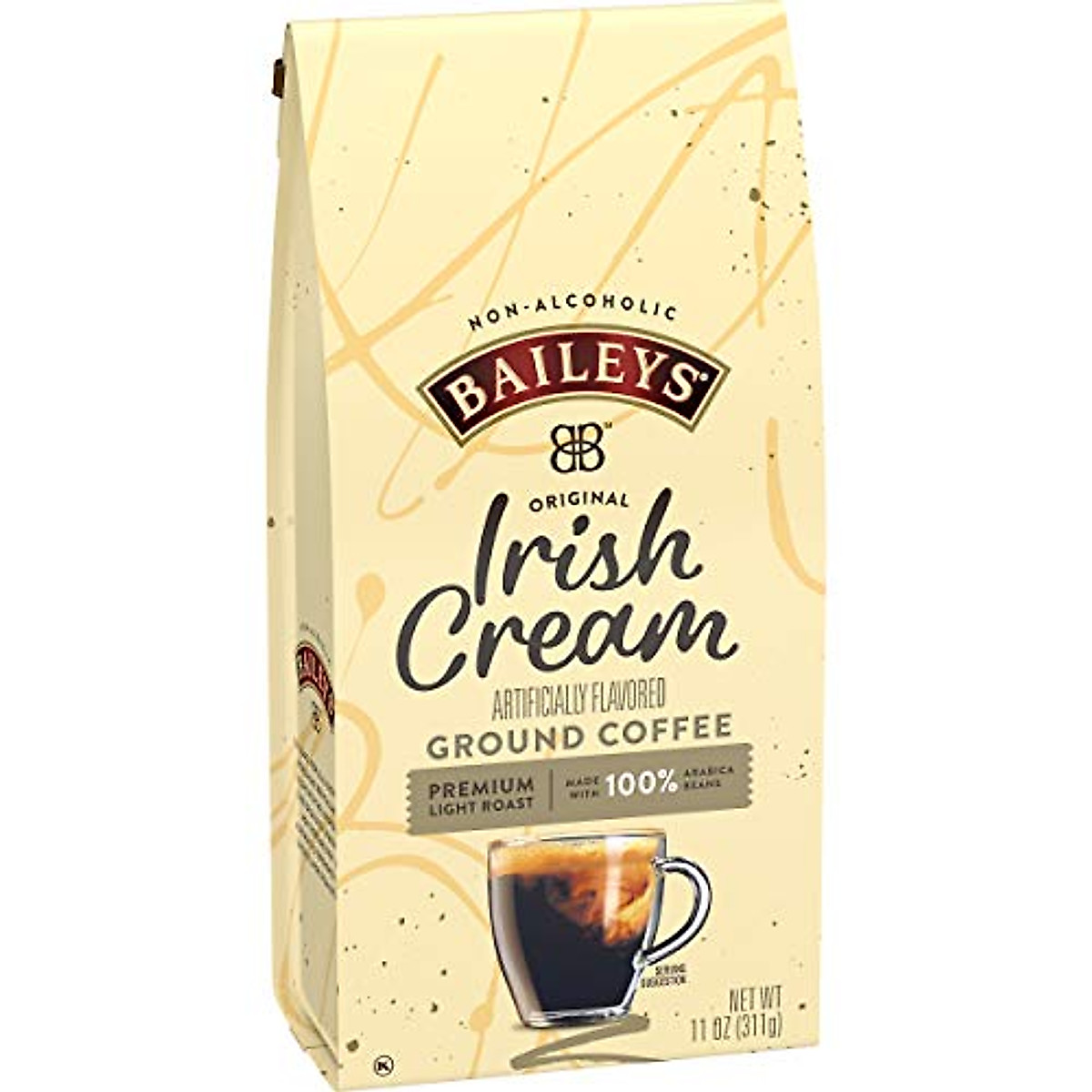 Bailey's Non-Alcoholic Original Irish Cream Flavored Ground Coffee (11 oz Bag)