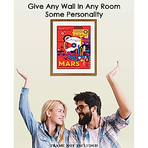 Mars' Space Tourism Astronomy Wall Art: Unique, Boho & Modern Astrology Home Decor for Living Room, Bedroom & Office - Creative Gift Idea for Zodiac, Space, NASA Poster Fans | Unframed Posters 11x14