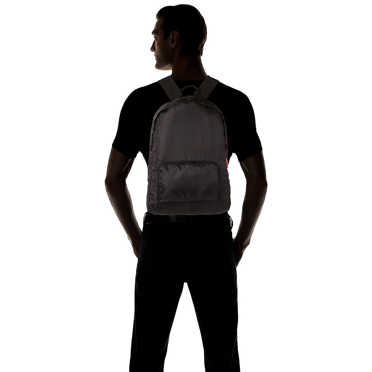 reisenthel Mini Maxi Rucksack, Foldable Travel Backpack with Built-in Carrying Pouch, Black