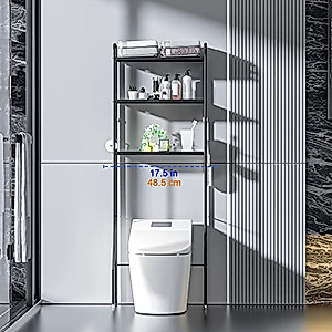 sfrvkly Over Toilet Bathroom Organizer 3 Tier,Over The Toilet Storage Shelf Minimalist Over The Toilet Storage Black Above Toilet Storage,Bathroom Storage Over The Toilet,Over Toilet Organizer.