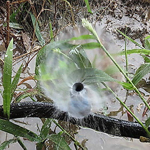 Lxcom Lighting 100pcs Adjustable Irrigation Drippers 1/4 Inch 360 Degree Full Circle Pattern Drip Emitters Water Flow Irrigation Drippers Sprinkler Drip Parts Drip Irrigation for Garden (Blue)