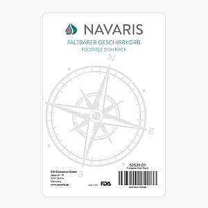 Navaris Collapsible Dish Drying Rack - Drainer for RV, Camper, Camping, Travel Trailer, Small Spaces - Portable Dishes Dryer with Drain - Gray/Blue