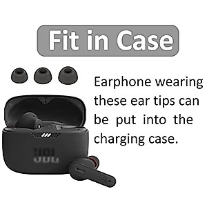 9 Pairs Ear Tips Compatible with JBL Tune 230NC TWS in-Ear Headphones, S/M/L 3 Size Silicone Eartips Earbuds Ear Buds Gel Wings Skin Accessories Compatible with Soundcore Life Series - Gray