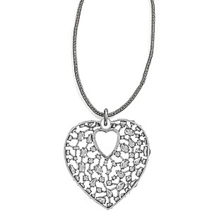 Brighton One Love Clear Crystal Convertible Heart Necklace