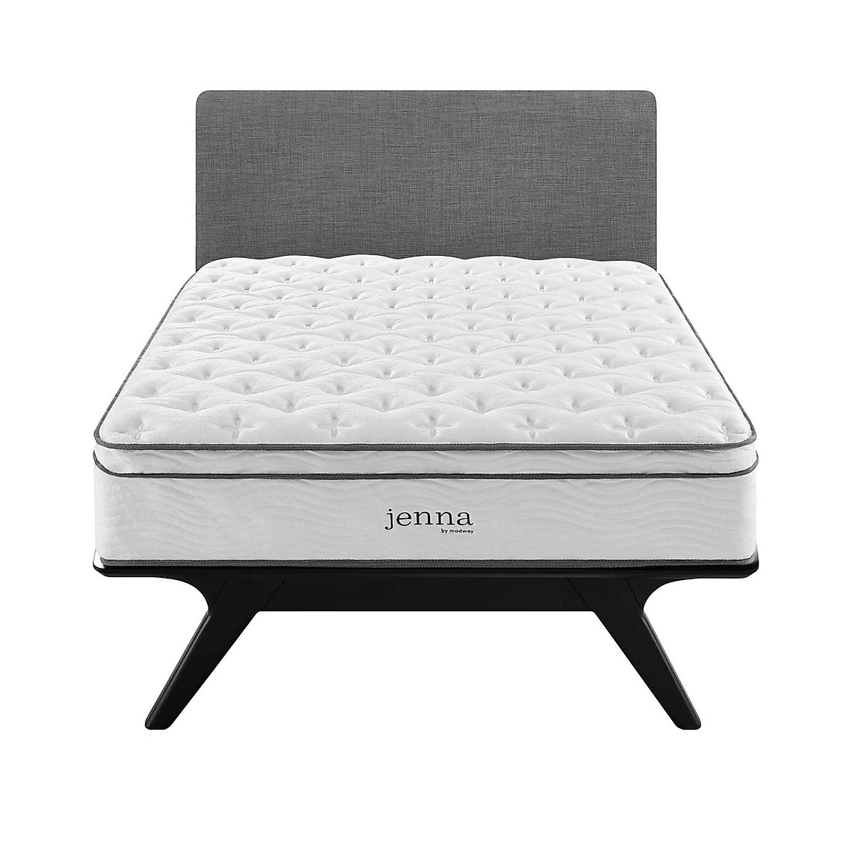 Modway Jenna 14” Innerspring and Memory Foam Queen Mattress With Individually Encased Coils, White