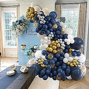 Navy Blue Balloons Garland Kit, 95pcs Matte Navy Blue Balloon Dark Blue Balloons with 18 Inch + 12 Inch + 10 Inch + 5 Inch for Graduation Birthday Baby Shower, Wedding, Bridal Shower