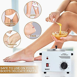 Podoy Wax Warmer for Hair Removal, Professional Single Wax Warmer Pot Melter, Adjustable Temperature, Compact and Portable, SPA Salon Equipment, 14 Ounce