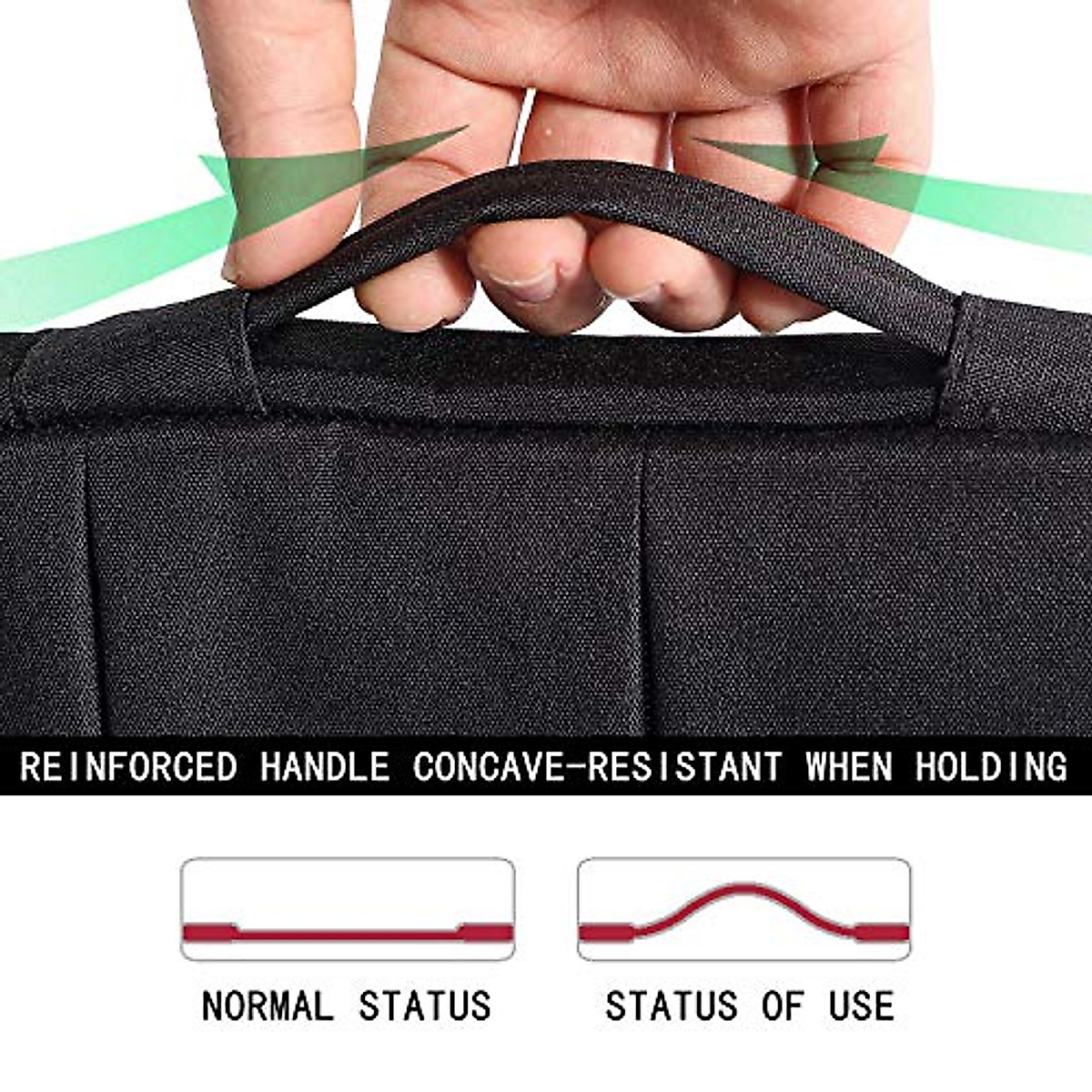 V Voova 13 13.3 14 Inch Laptop Sleeve Carrying Case Compatible with MacBook Air,MacBook Pro 14/M1,13.5" Surface Book 3/Laptop 4,HP Envy 13,Chromebook,Slim Computer Bag Cover with Handle,Black