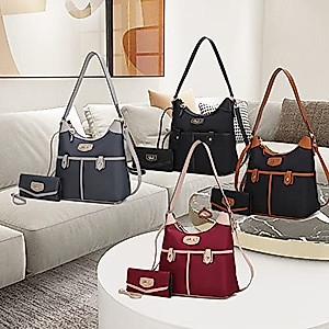 MKF Collection Shoulder Bag for Women, Nylon Handbag Purse, Top-Handle Hobo Bag And Wallet