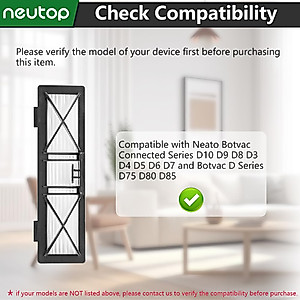 Neutop Replacement Filter Compatible with Neato Botvac Connected Series D3 D4 D5 D6 D7 D8 D9 D10 and Botvac D Series D75 D80 D85 Robot Vacuums, 2-Pack.