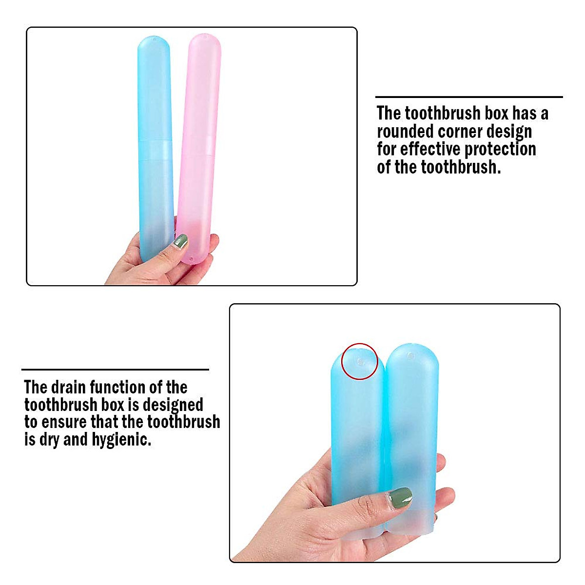 Travel Toothbrush Case,Portable Plastic Toothbrush Box Mixed Color Toothbrush Travel Holder Case Storage Cover(7 Pack)