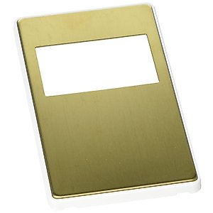 MK Dimensions Shaver Outlet Satin Brass Finish Frontplate with A White Trim