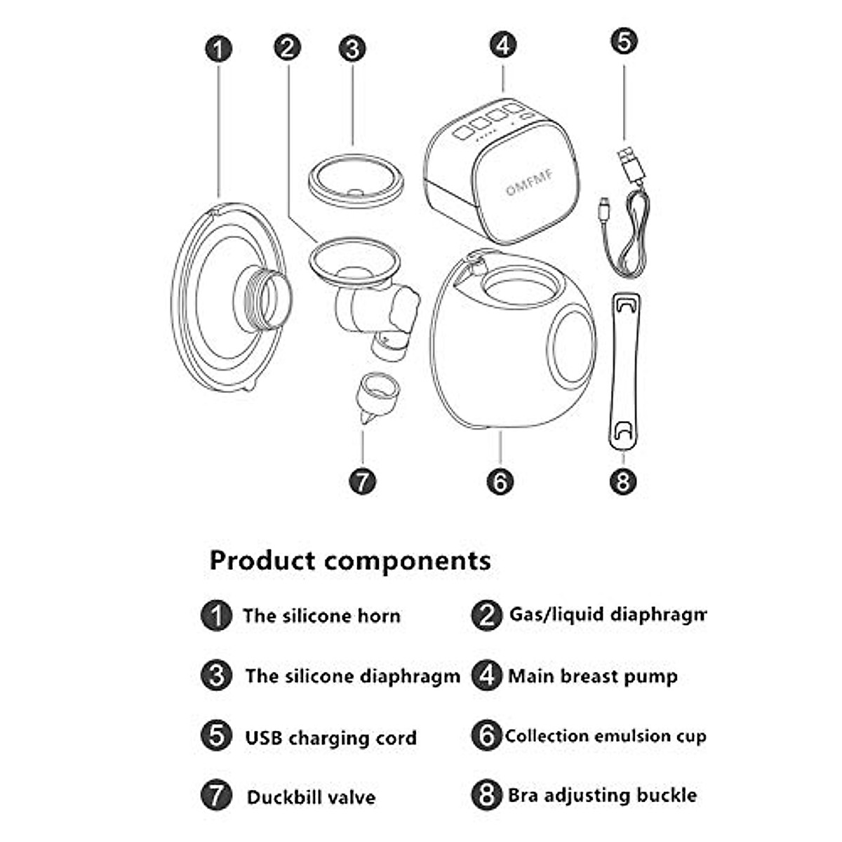 Wearable Breast Pump,Quiet & Hands-Free,Portable,in-Bra Double Electric Breast Pump,Pain Free Strong Breastfeeding Pump Strong Suction (Gray)