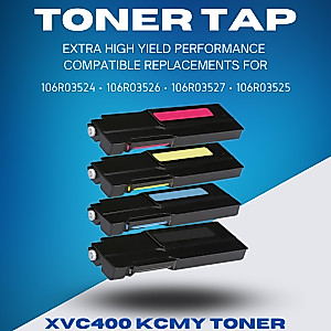 Toner Tap Extra High Yield for Versalink C400DN C400N C405DN C405N C400 C405 C400D (5-Pack Bundle) 106R03524 106R03526 106R03527 106R03525 Remanufactured Color Cartridges