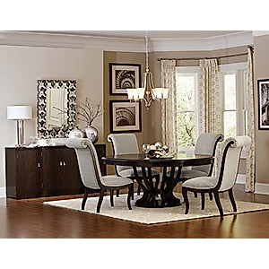 Homelegance Savion Contemporary Side Chair with Rolled Back and Nailheads, Espresso