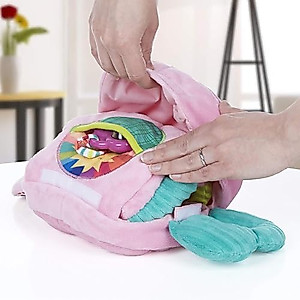 Playskool Fold 'n Go Elephant Stuffed Animal Tummy Time Toy for Babies 3 Months and Up, Pink (Amazon Exclusive)