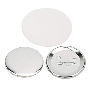 Badge Making Parts, 100 Sets 56mm/2.2inch Blank Badge Pin Button Parts Round Badge Set Metal Button Pin Badge Kit Crafts Supply for Button Maker Machine