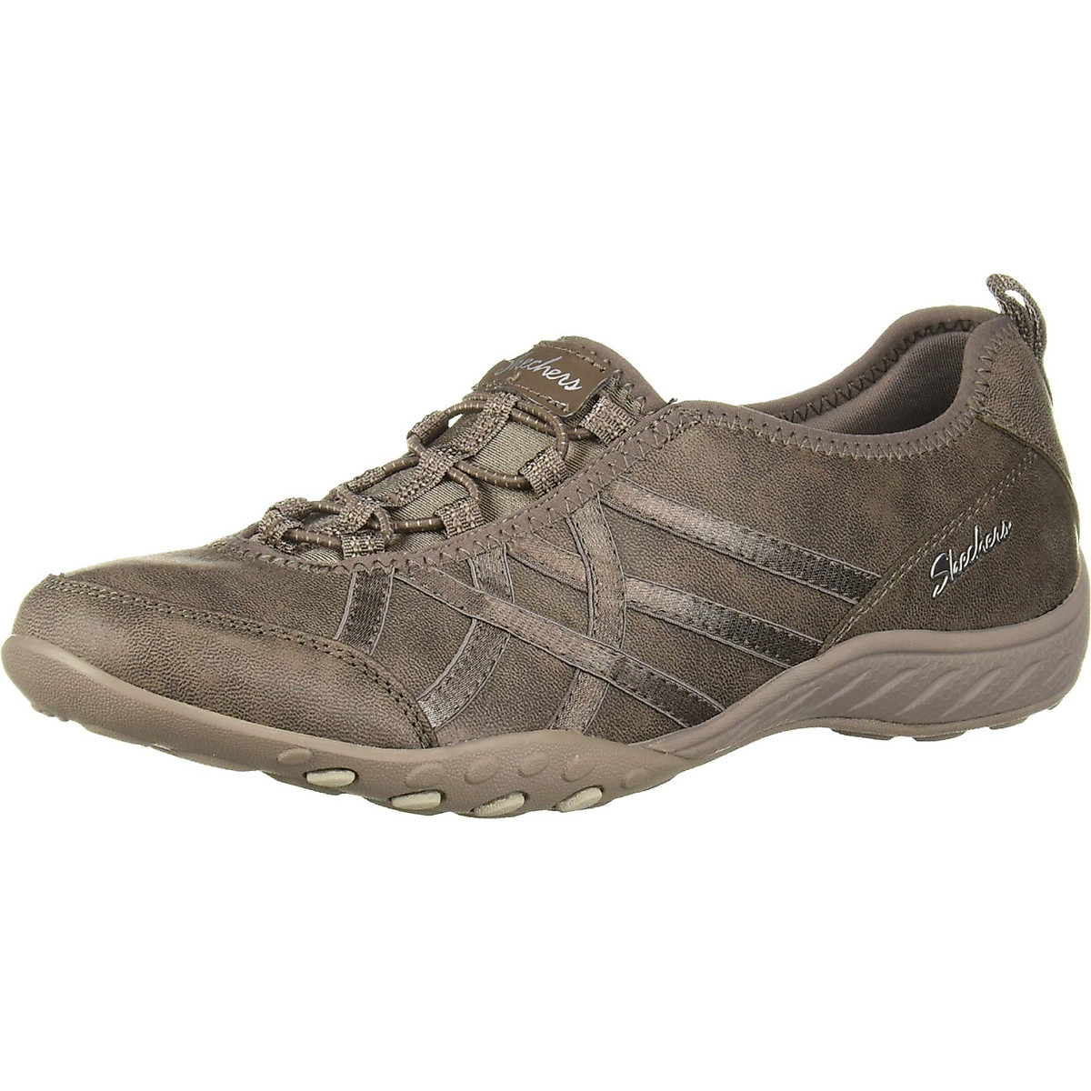 Skechers womens Breathe-easy - Days End Sneaker, Dark Taupe, 8 US