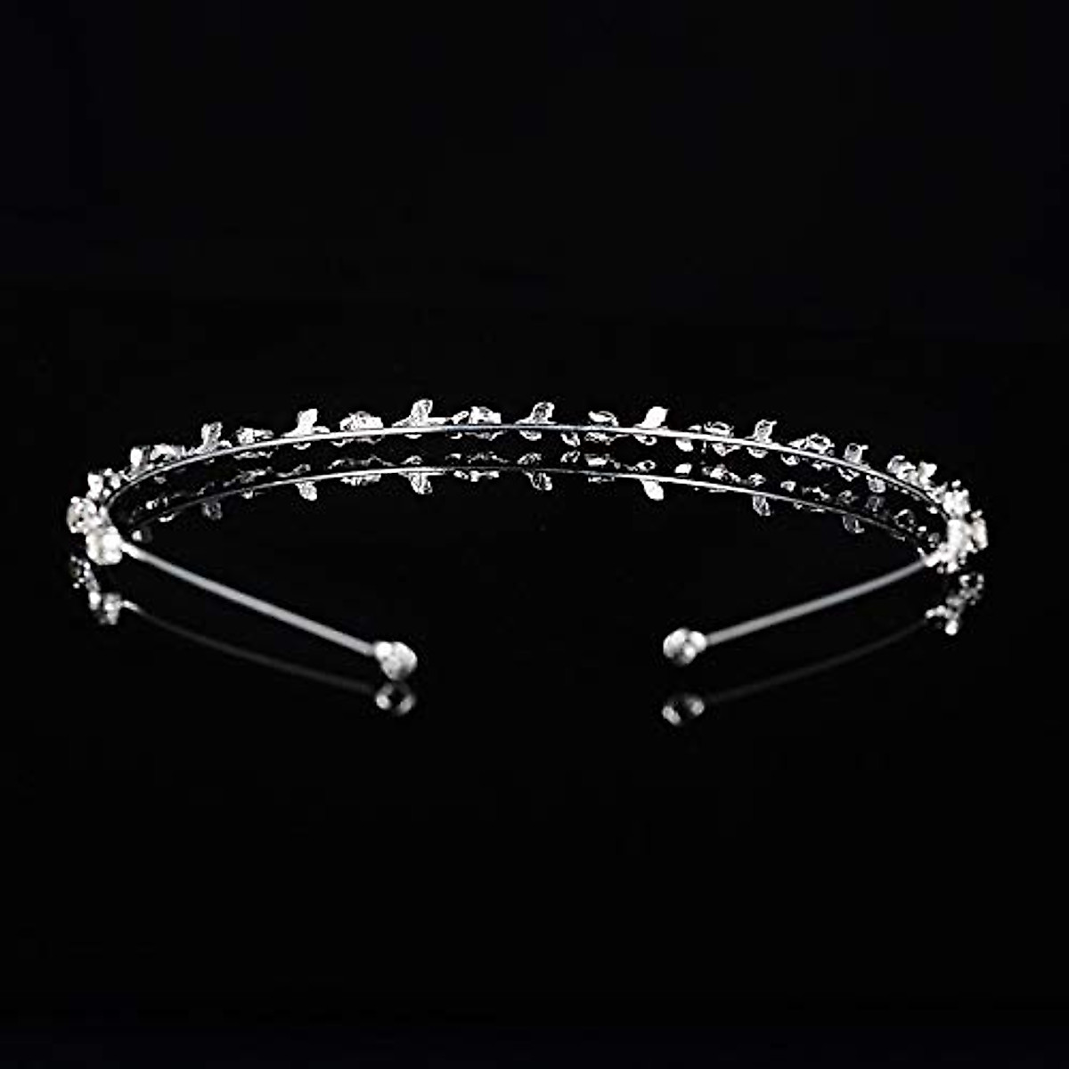 SUWOW Bridal Headband Bridal Headpieces for Wedding Crystal Headband Stylish Rhinestones Princess Crown Flower Leaf Tiara Headband Wedding Tiaras for Bride Prom Headband for Women Girl Adult Kids