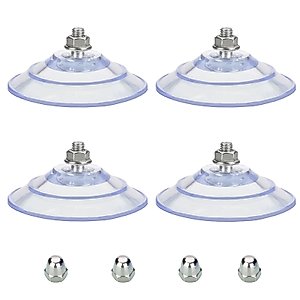 XJKJ M8 x 15 4 Pcs Large Suction Cup Set of rsuction Cup Screw Thickened Suction Cups, Transparent PVC Suction Cups, with nut Screws, Super Strong Adhesive Glass Suction Cup Bracket