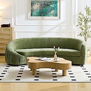 Stylish Curved Sofa Couch Comfortable Chenille Upholstered Sofa&Couch for 4-5,Morden Living Room Sofá Oversized Beautiful Indoor Sofá&Couch, Easy to Assemble