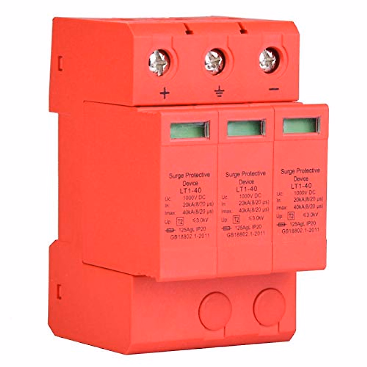 Fafeicy 3P DC Power Surge Protector Lightning Protection Arrester Device(3p40ka)
