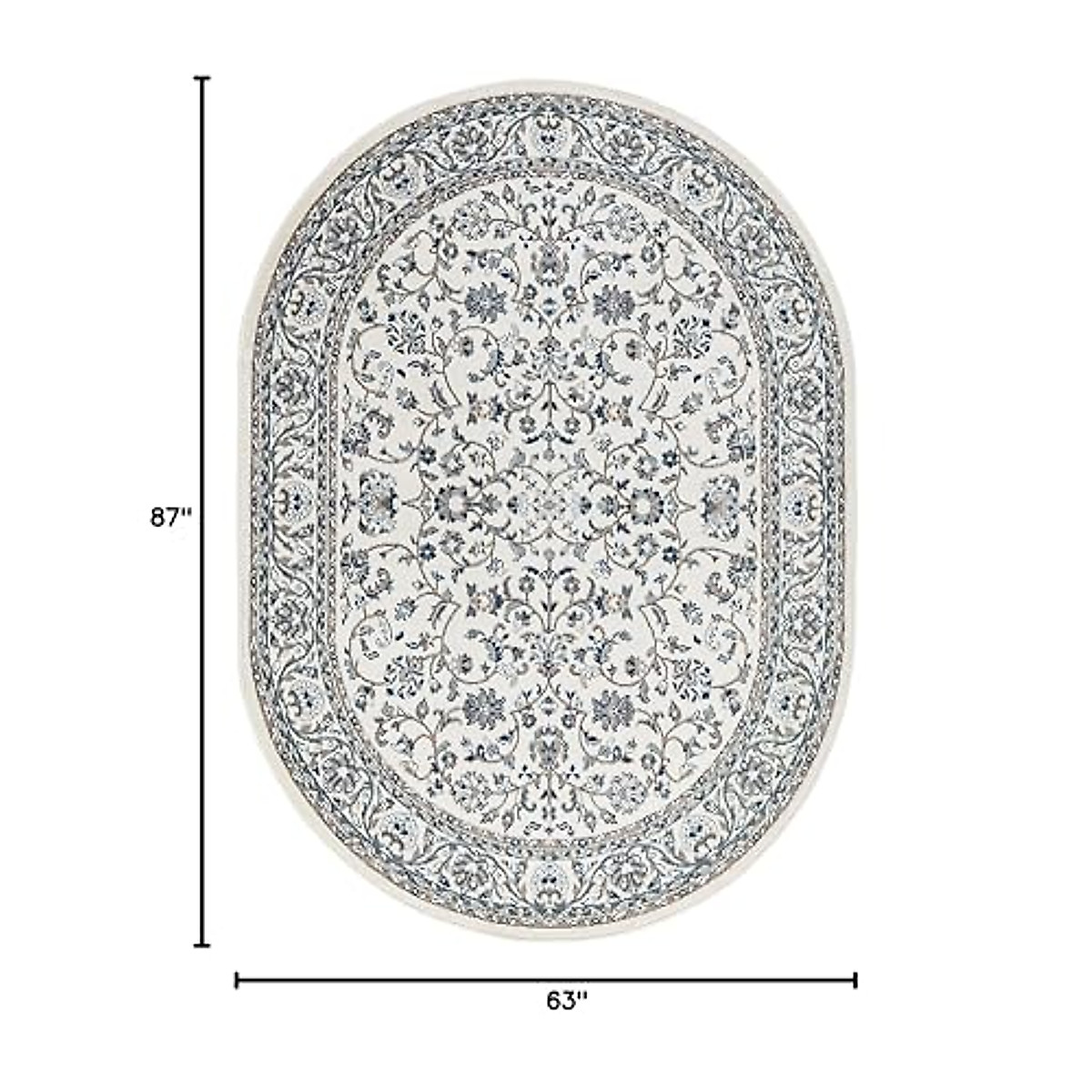Cream Modern Oval 5x7 Area Rug 5x7 - Indoor Area Rugs for Living Room - Dining Room Rug - Bedroom Rug - Kitchen Rug - Entryway Rug Contemporary Carpet - Alfombras para Salas Modernas