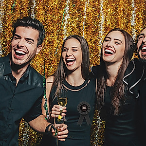 Black Happy 30th Birthday Tinplate Badge Pin, Black Rosette It's My 30th Birthday Button, Diamond 30th Birthday Award Badge Pin, Thirty Years Old Birthday Party Decorations