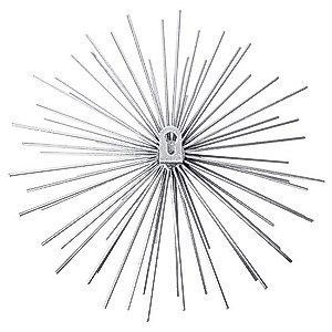 Ten Waterloo Metal Wall Sculptures Set of 3 Silver Finish Star Burst Metal Wall Hangings - 12, 9 and 6 Inches Silver