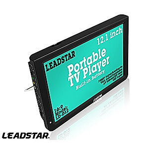 12 Inch Portable Digital ATSC TFT HD Screen Freeview LED TV for Car,Caravan,Camping,Outdoor or Kitchen.Built-in Battery Television/Monitor with Multimedia Player Support USB Card LEADSTAR