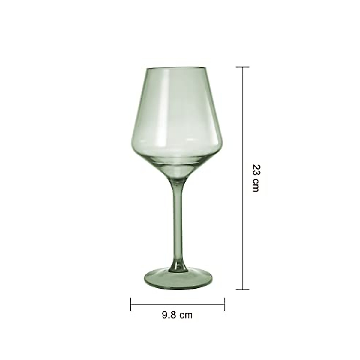 European Style Crystal, Stemmed Wine Glasses, Acrylic Glasses Tritan Drinkware, Unbreakable Muted Color | Set of 6 | Shatterproof BPA-free plastic, Reusable, All Purpose Glassware, Hand Wash Only 15oz