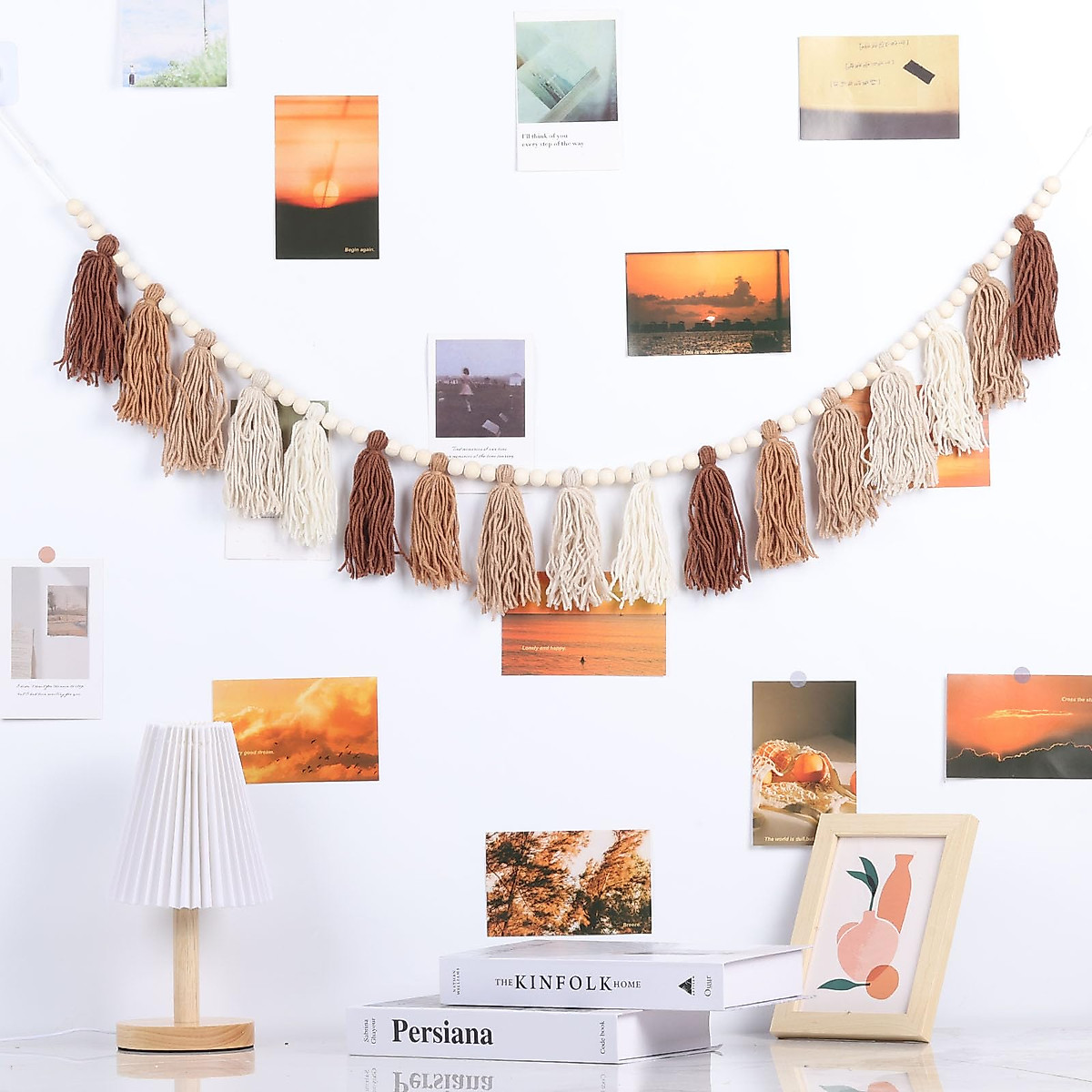 Boho Tassel Garland Terracotta Rainbow Tassel Wall Hanging Decor for Boho Party Classroom Nursery Kids Bedroom Dorm Office Birthday Baby Shower Wedding Decor