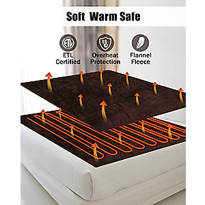 VEOHAUT Heated Blanket Electric Throw with Double-Layer Flannel, 6 Heating Levels, 3 Hours Auto-Off, Fast Heat & ETL Certification, Home Office Use & Machine Washable, 50x60 inches