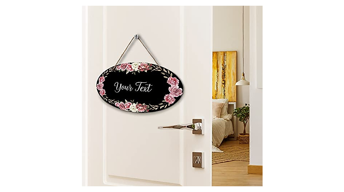 Personalized Wooden Door Sign - Custom Name & Home Decor