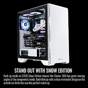 Thermaltake Glacier 360 Liquid-Cooled PC (AMD Ryzen 5 5600X, RTX 3060, 16GB 3600Mhz DDR4 ToughRAM RGB Memory, 1TB NVMe M.2, WiFi, Win 10 Home) Gaming Desktop Computer S3WT-B550-G36-LCS,White