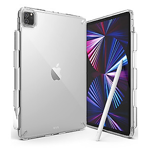 Ringke Fusion [Case + Pencil Holder] Compatible with iPad Pro 11 Inch Case (4th 2022, 3rd 2021, 2nd 2020, 1st 2018) Transparent Hard Back Shockproof Double Air Pocket Bumper - Clear