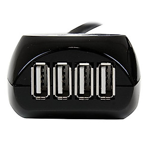 StarTech.com 15m USB 2.0 Active Cable with 4 Port Hub - Long USB Cable with 4 port USB Hub - USB A (M) to 4x USB A (F) - 15m, 50 ft Black, TAA (USB2EXT4P15M)