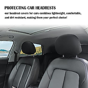 4PCS Headrest Covers for Cars,Breathable Fibre Car Headrest Covers for Car Decorations & Protections,All-Season Universal Car Interior Accessories Fits Truck SUV Car Seat Headrest Pillow