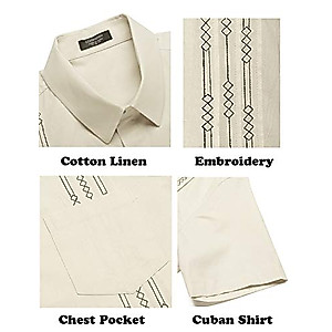 COOFANDY Men's Casual Cotton Beach Button Down Dress Shirt Summer Linen T-Shirt
