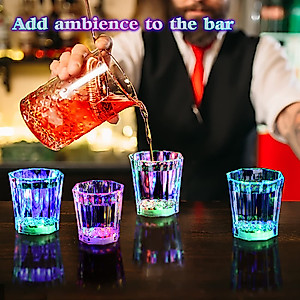 24 Pack Light Up Cups, Party Cups Halloween Cups Glowing Party Cups Led Cups Light up Shots Glasses for Party Fun Cups Glow in The Dark Party Favor Supplies for Kids Adults Birthday Thanksgiving Xmas