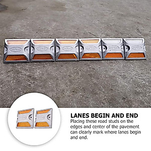 iplusmile Road Reflectors Driveway Marker, Reflective Driveway Marker Reflective Road Pavement Marker Asphalt Stud Markers for Bumps Sidewalks Pedestrian Crossings, 2pcs