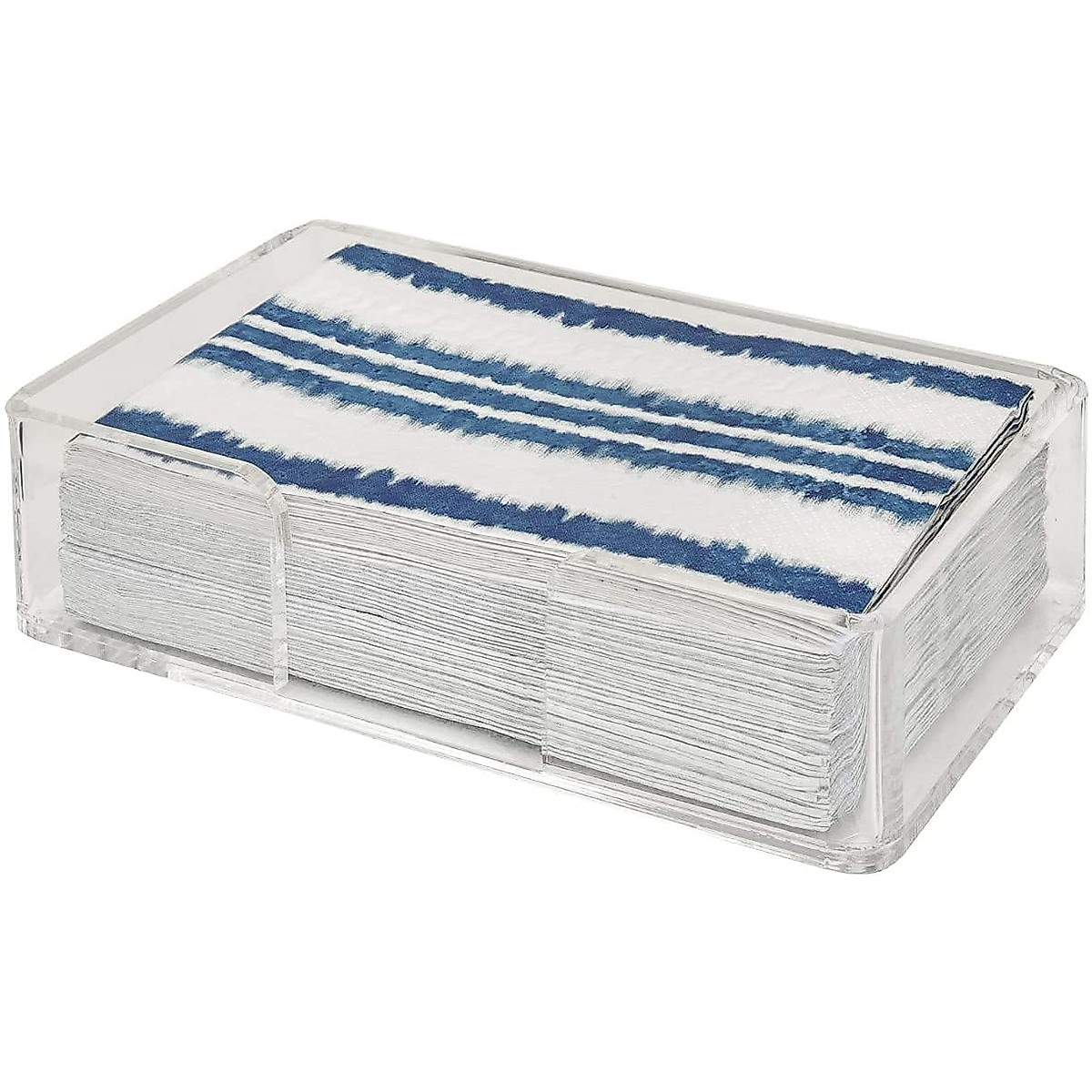 Guest Towel Holder Tray Bathroom Paper Hand Towels Caddy Basket Acrylic Holder Bathroom Accessories Clear Bathroom Storage and Organization or Dinner Napkin Holders 4.5" x 9" x 2.5 Made in USA