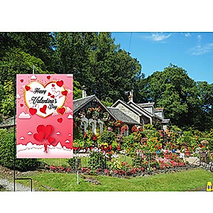 Valentine Flag, Double Sided Valentine's Day Flag Love Combination Valentine Garden Flag 12 x 18 Inch Valentine House Flags for Valentine's Day Decoration