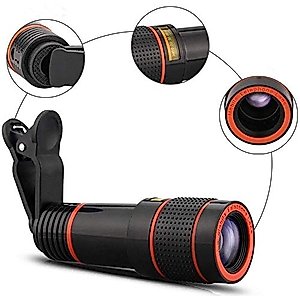 Cell Phone Camera Lens Kit, Universal Monocular Telescope, Telephoto Zoom Camera Mobile Smartphone Lens,Mount for Most Smartphone 8X 12X 14X