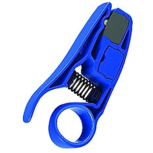 IDEAL Industries, Inc. 45-605 PrepPRO Coax/UTP Cable Stripper, Cable Stripping Tool for RG-59/RG-59 Plenum/RG-6/RG-6 Plenum/RG-6 Quad/RG-6 Quad Plenum, Blue, 1 Coax Stripper,Gray